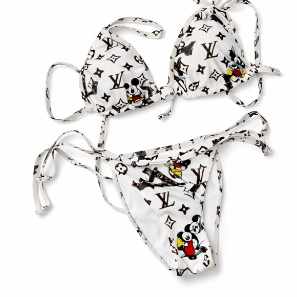 Swim | Designer White Bikini With Logo Print | Poshmark